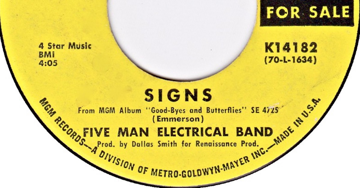 Remember Five Man Electrical Band's 1971 Hit, 'Signs'? - Best Classic ...